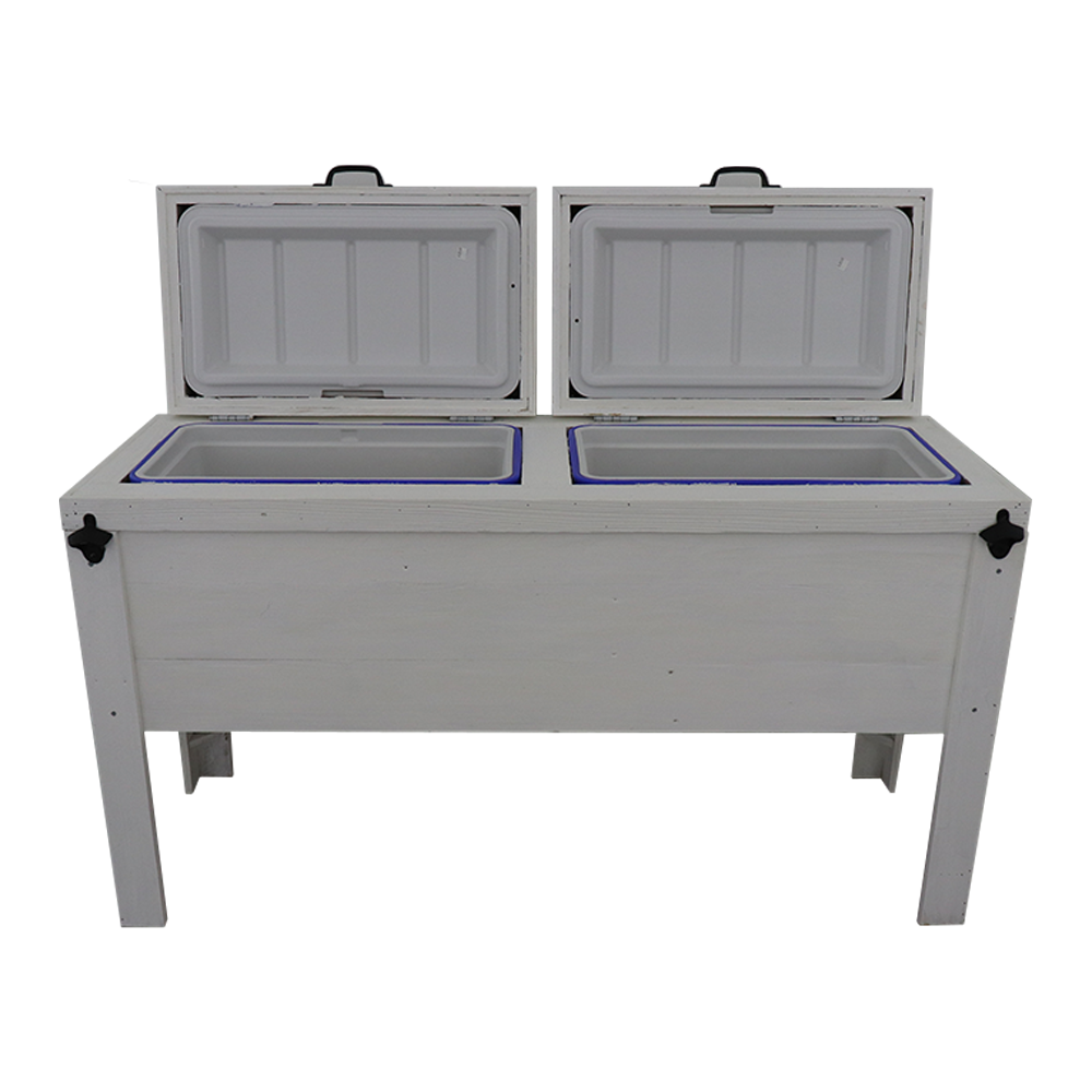 Double Cooler with Longhorn Cutout - Snow White – Haggards Rustic Goods
