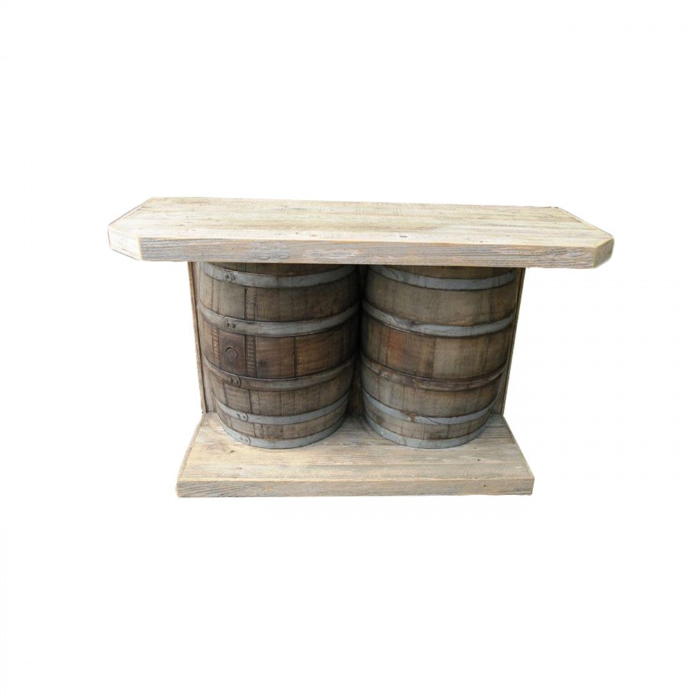 BAR-DOUBLE-WINE BARREL W/2 DOORS – Haggards Rustic Goods